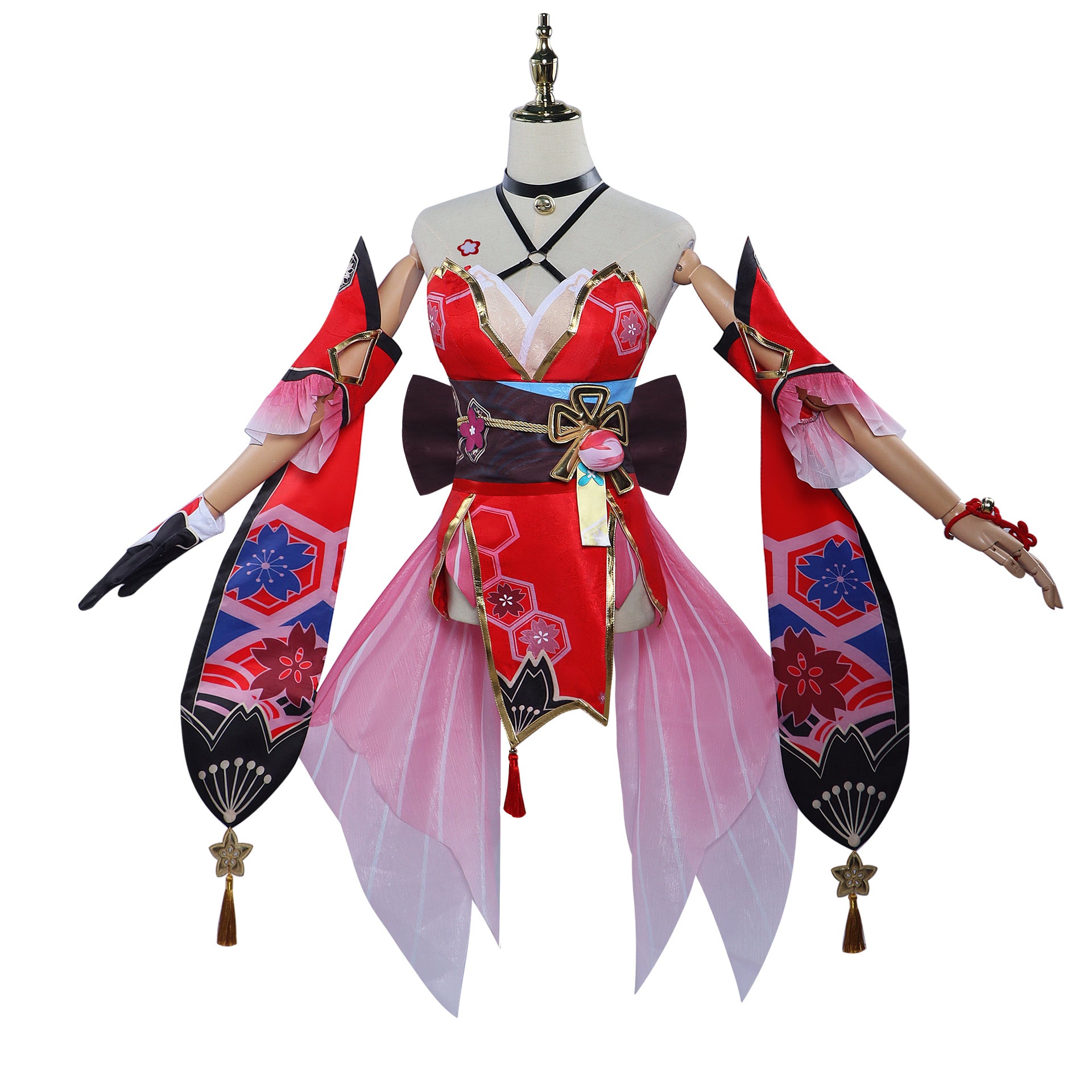 Hanabi Cosplay Costume Set | Honkai: Star Rail | Elegant Red Kimono ...