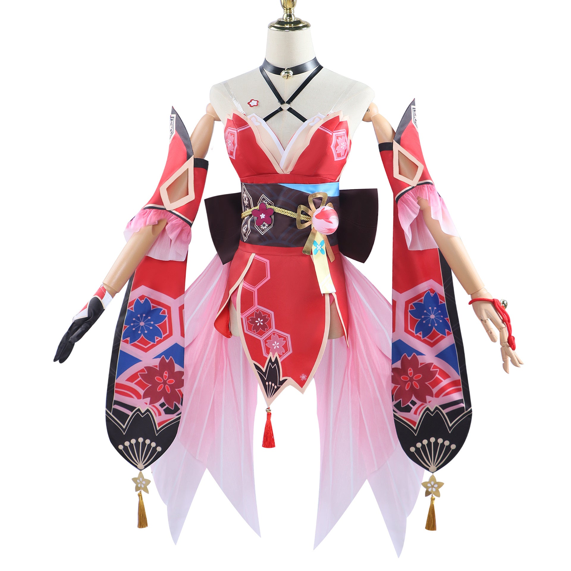 Hanabi Cosplay Costume Set | Honkai: Star Rail | Elegant Red Kimono and ...