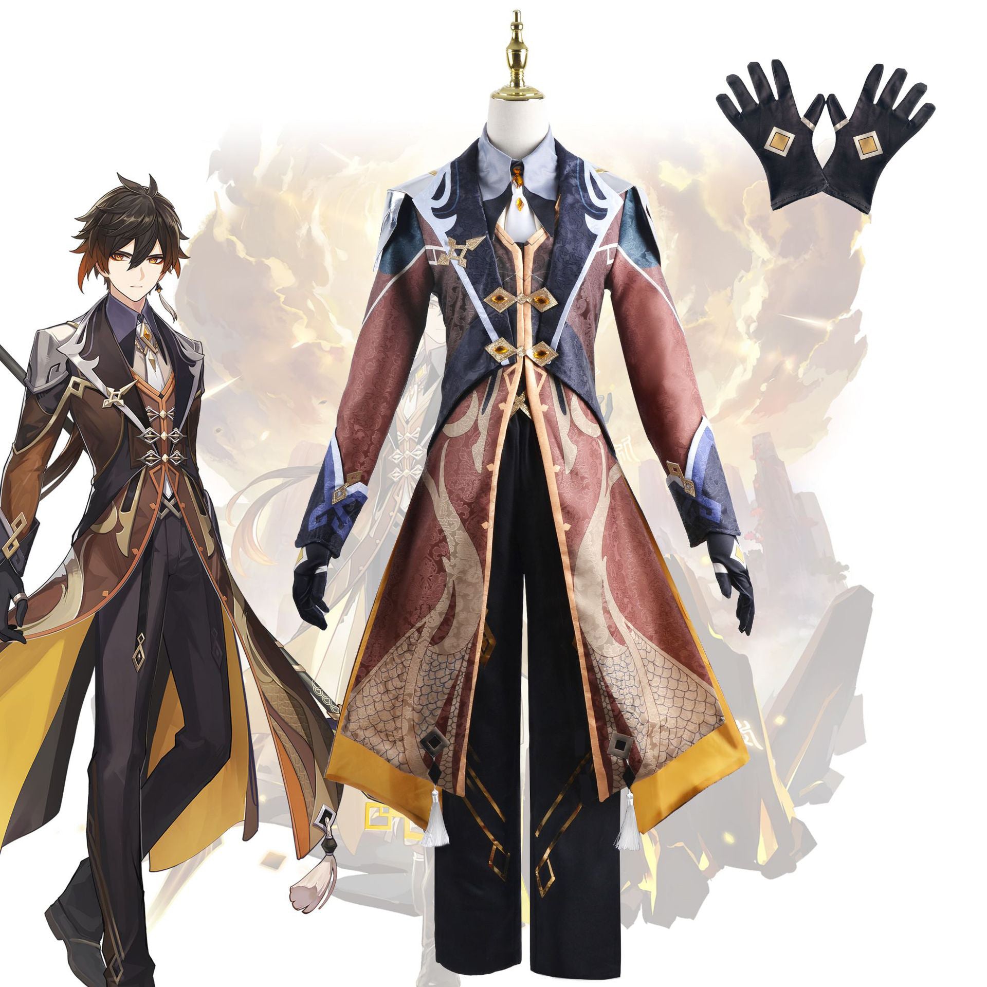 Zhongli Cosplay Costume Set | Genshin Impact | Geo Archon Outfit with ...